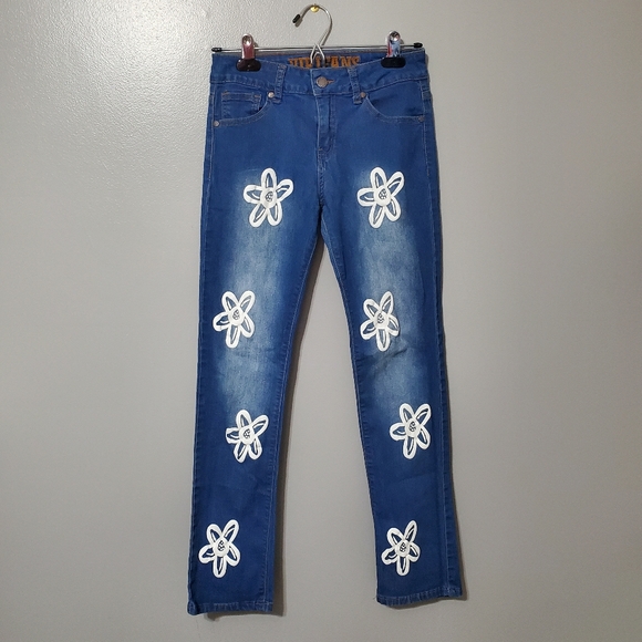 VIP | Bottoms | 525 Vip Girls Skinny Jeans White Daisy Flowers Size 4 ...